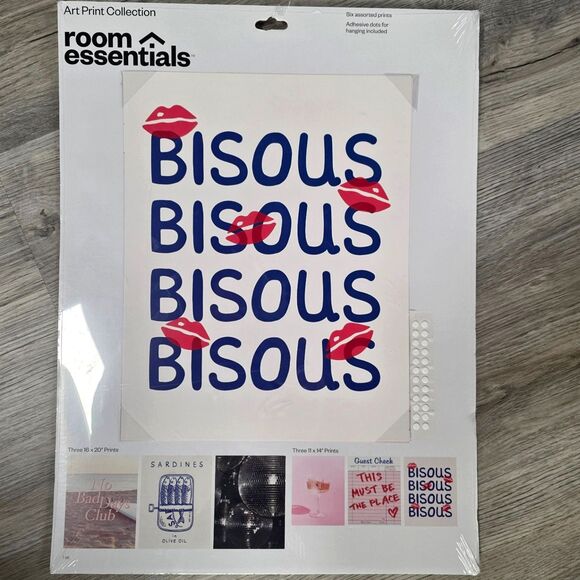 Room Essentials | Wall Decor | Pucker Up Paris Chic 6piece Bisous ...